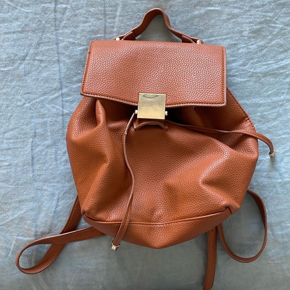 Bags | Small Brown Backpack Purse | Poshmark